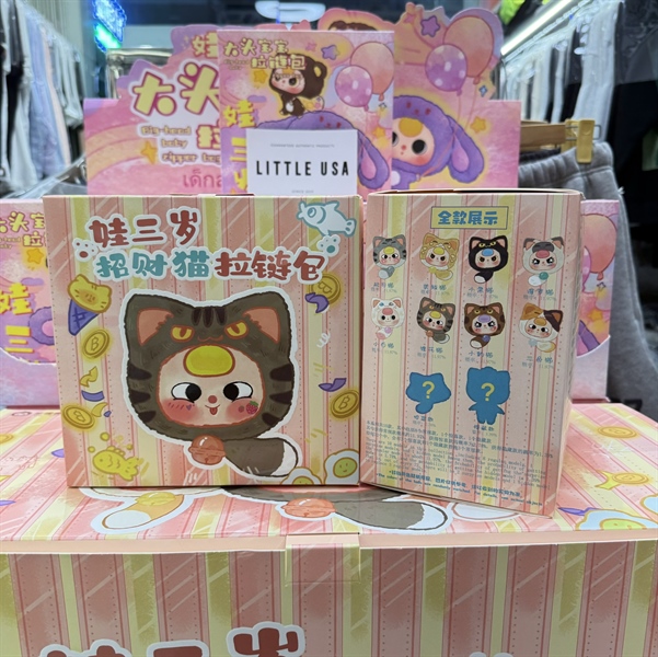 Baby Three Lucky Cat Zipper Bag