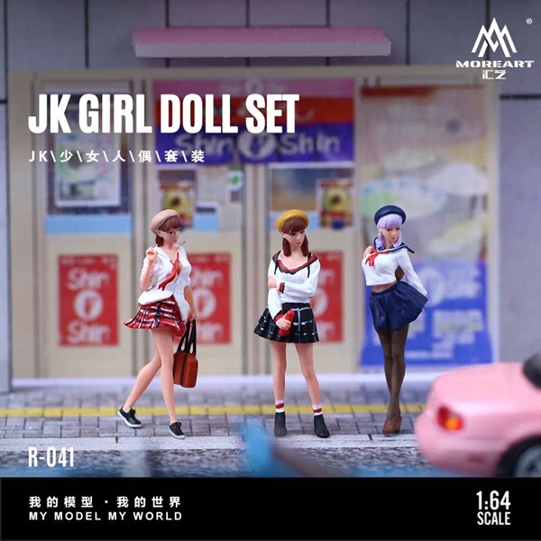 (Pre Order 03/2025) More Art MoreArt 1:64 Resin Model JK Girls Figure Set(R-041) Set Of Three ...