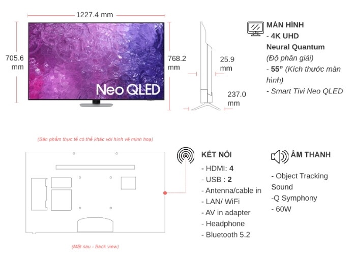 Smart Tivi Neo QLED 4K 55 inch Samsung QA55QN90C 2023 - VIỆT NAM - Ở ...
