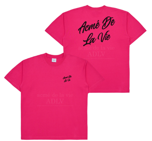 ADLV SCRIPT LOGO PRINTING SHORT SLEEVE T-SHIRT PINK