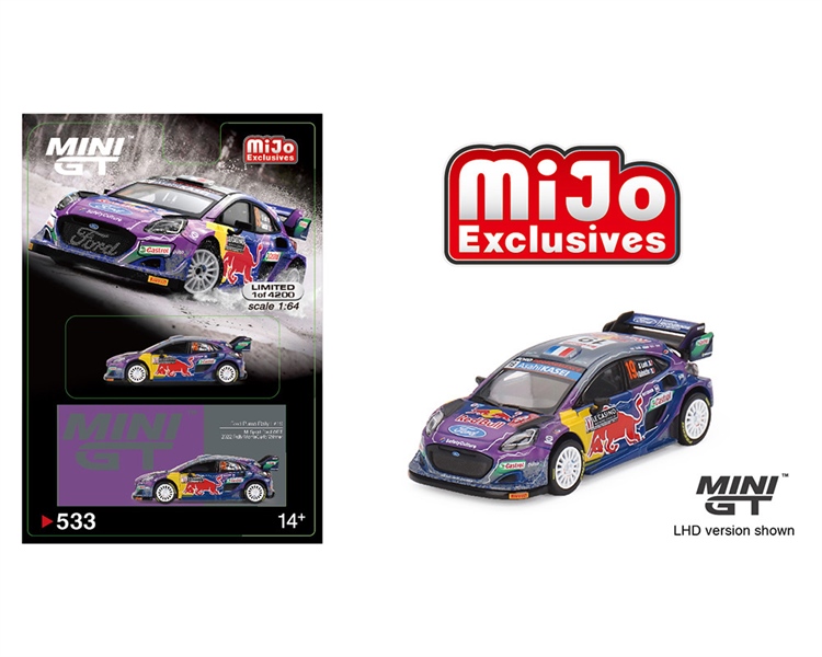 Mini GT Card Version #533 Ford Puma Rally1 #19 M-Sport Ford WRT 2022 ...